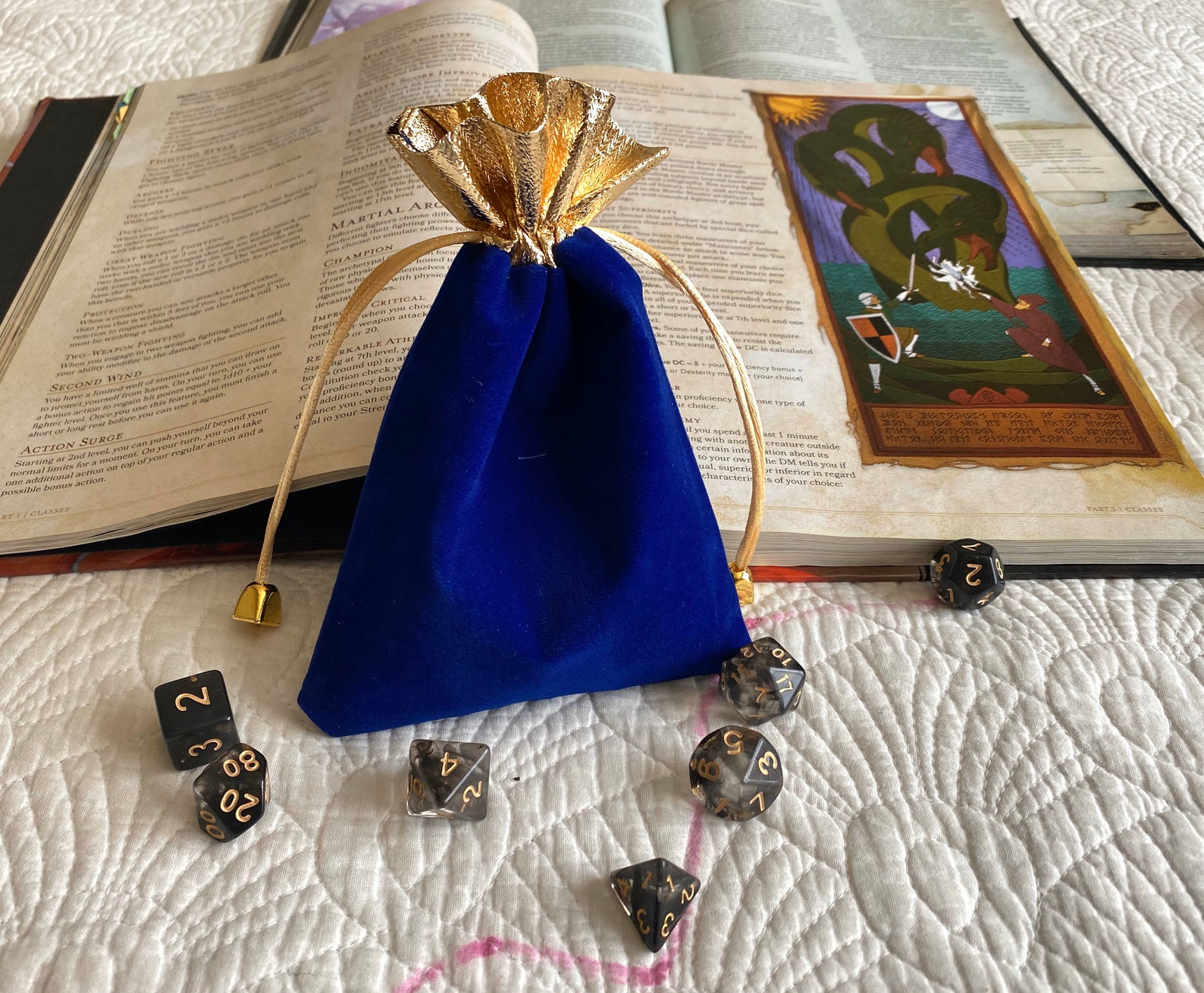 ROYAL BLUE dnd dice bag/pouch for Dungeons and Dragons TTrpg | Etsy