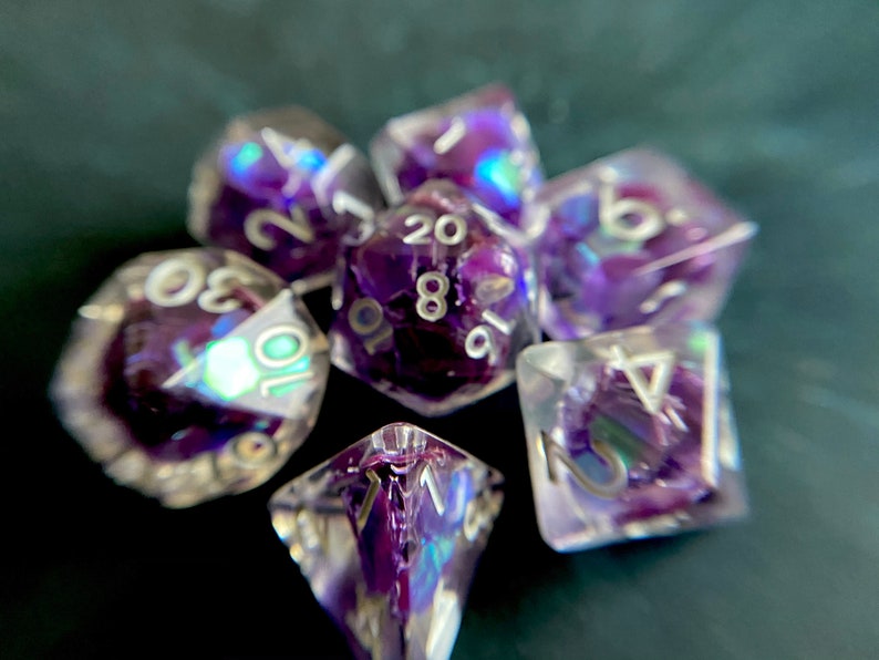 Night Tears Dnd Dice Set D20 Polyhedral Dice Set for TT RPG - Etsy