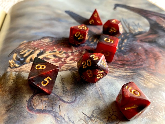 BURNT DND Dice Set for Dungeons and Dragons RPG D20 - Etsy