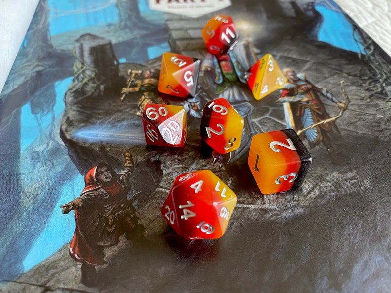 BLAZE Dnd Dice Set for Dungeons and Dragons TTRPG Polyhedral - Etsy