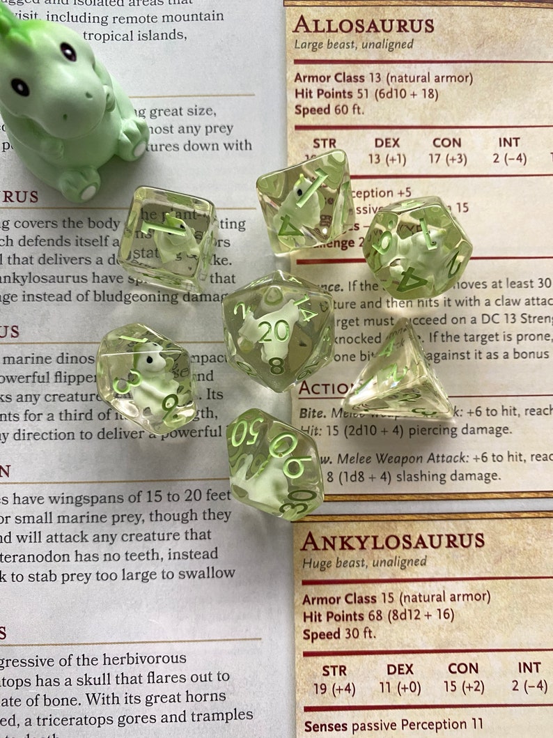 T Rex Dnd Dice Set 4 Dungeons & Dragons. Polyhedral Dinosaur - Etsy
