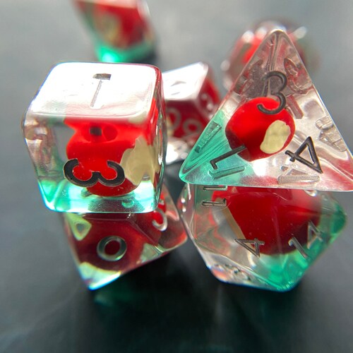 Strawberry Dnd Dice Set 4 Dungeons & Dragons. Polyhedral Food - Etsy