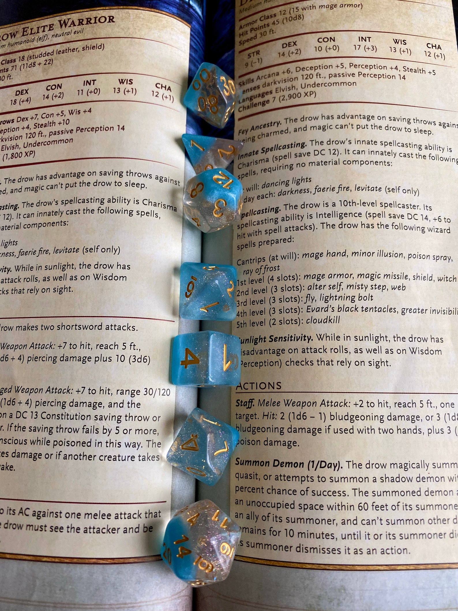 FROZEN dnd dice set for Dungeons and Dragons Polyhedral dice | Etsy