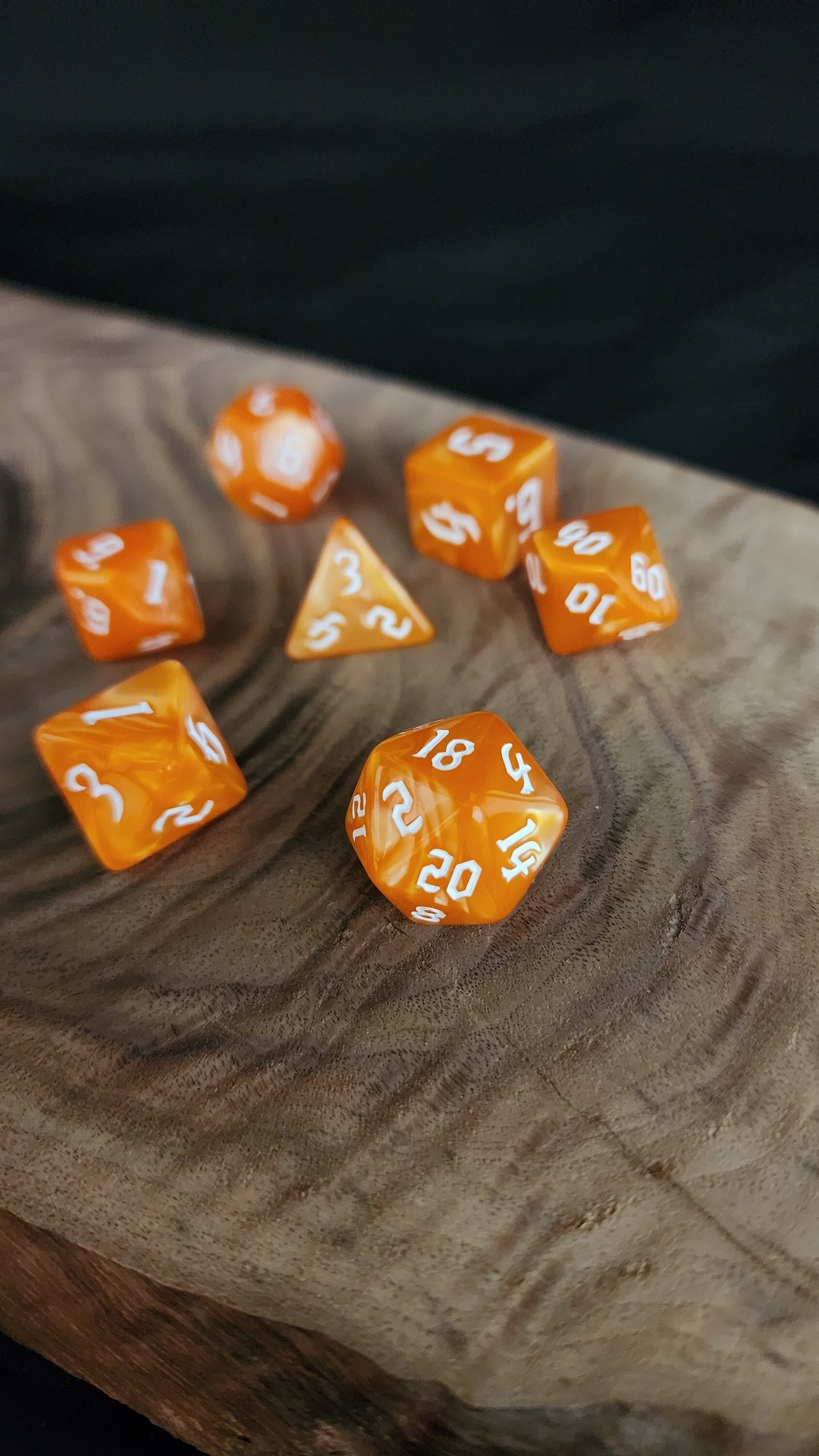 Summer Orange Dnd Dice Set for Dungeons and Dragons Ttrpg, Cute Summer ...