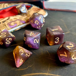 Mystic AMBER Dnd Dice Set for Dungeons and Dragons Ttrpg, Polyhedral ...