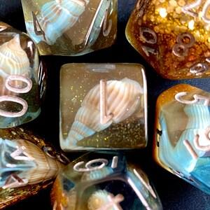 Deep Blue Dnd Dice Set for Dungeons and Dragons TTRPG, Polyhedral Dice ...