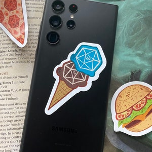 D20 DND FOOD Stickers - DND Dice D20 Stickers Individual or Set - Pizza ...