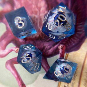 Beholder Eye Dnd Dice Set Handmade Sharp Edge Liquid Core Eye Balls ...
