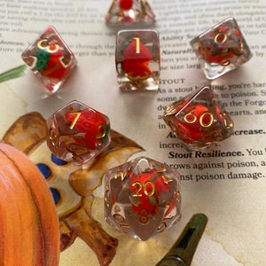 Strawberry Dnd Dice Set 4 Dungeons & Dragons. Polyhedral Food - Etsy