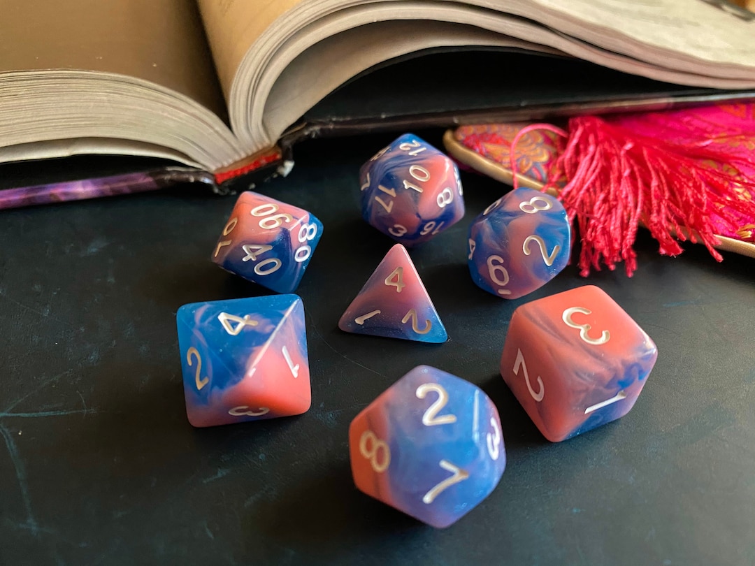 Cotton Candy DND Dice Set for Dungeons and Dragons TTRPG, D20 ...