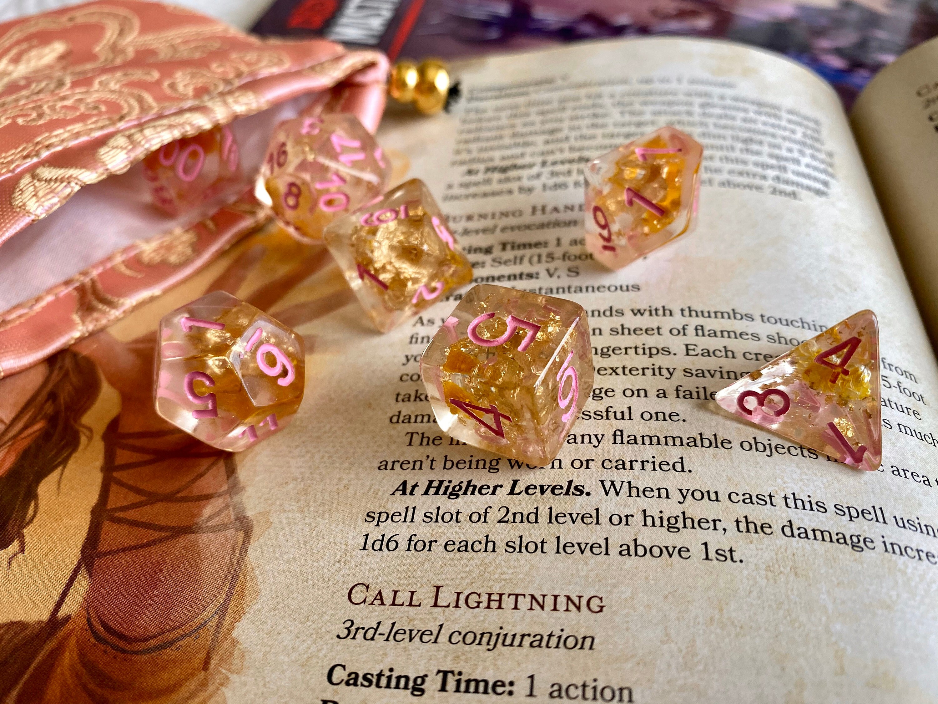 FLower ChiLD DNd DIce SEt - REAL FLOWERs INside!! D&D DIce SEt, RPg ...