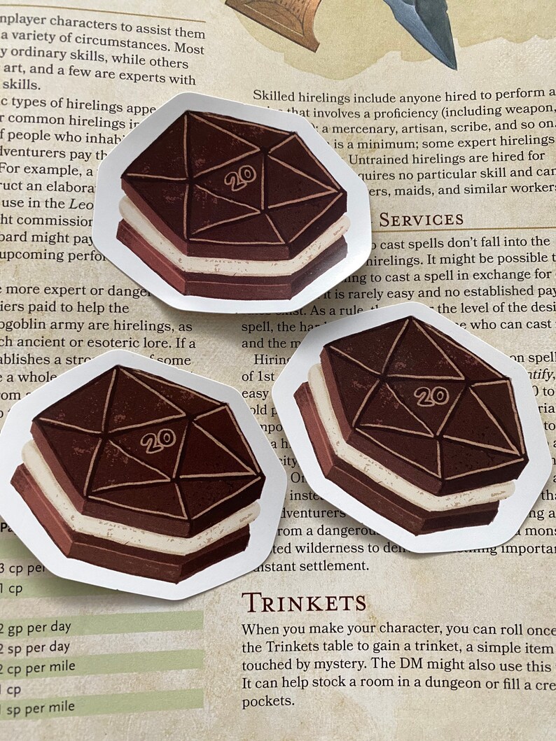 D20 DND FOOD Stickers DND Dice D20 Stickers Individual or - Etsy