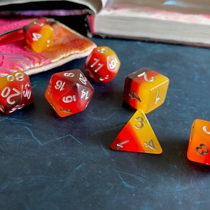BLAZE Dnd Dice Set for Dungeons and Dragons TTRPG, Polyhedral Dice Set ...