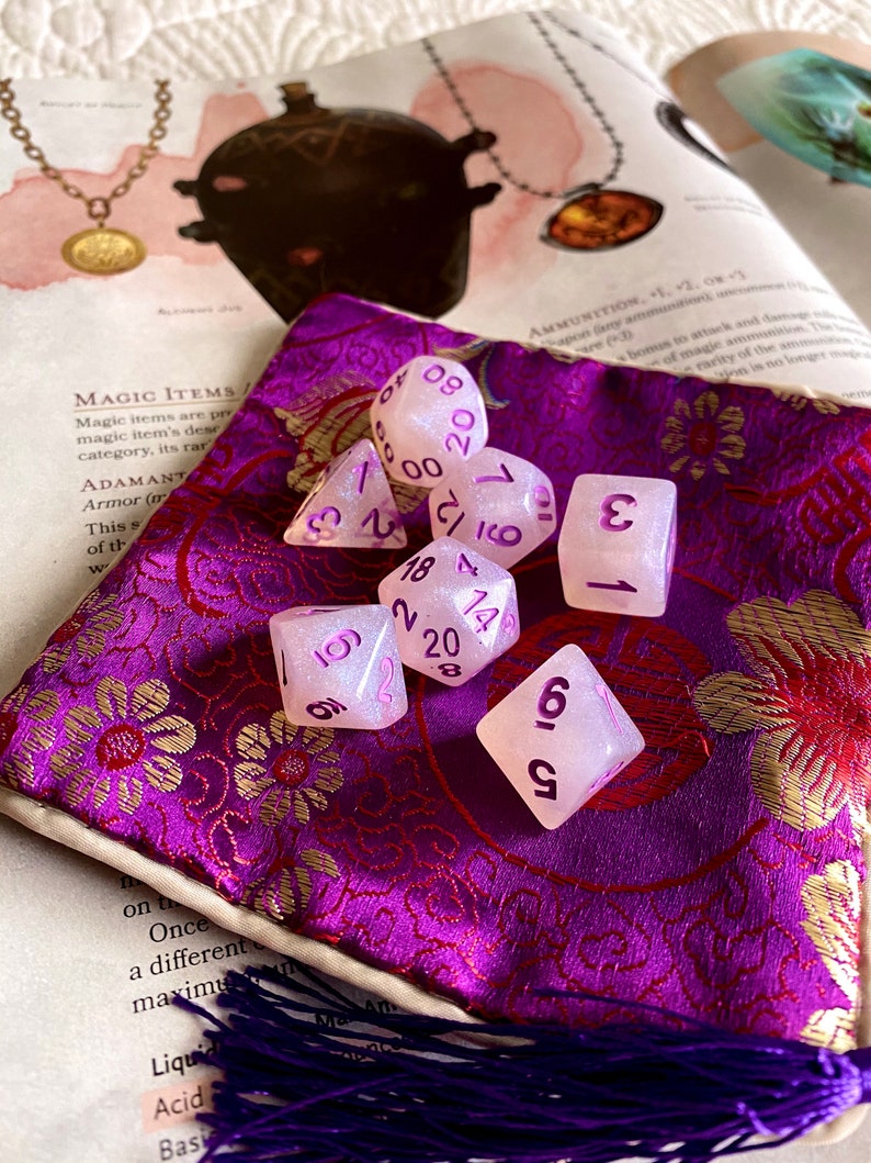 Celestial Pink Dnd Dice Set for Dungeons and Dragons RPG D20 | Etsy