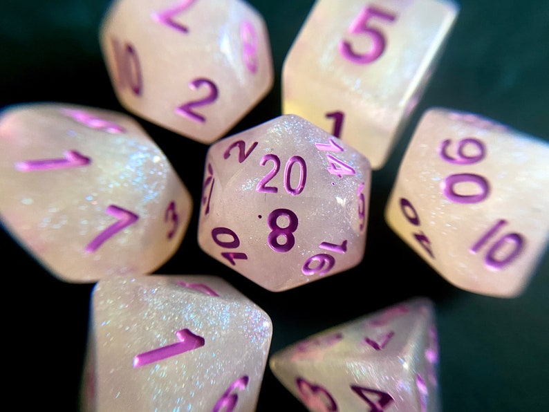 Celestial Pink Dnd Dice Set for Dungeons and Dragons RPG D20 | Etsy