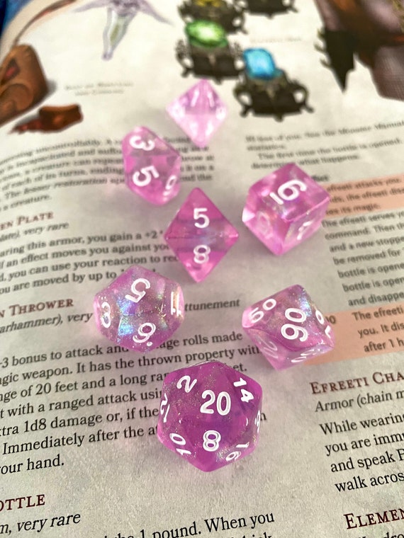 Vibrant Pink Dnd Dice Set for Dungeons and Dragons Critical - Etsy
