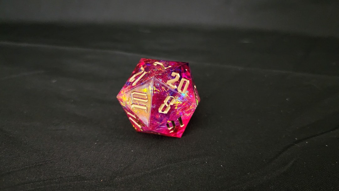 Rose Shard Handmade Sharp Edge 35mm Jumbo D20 for Pathfinder, Dungeons ...