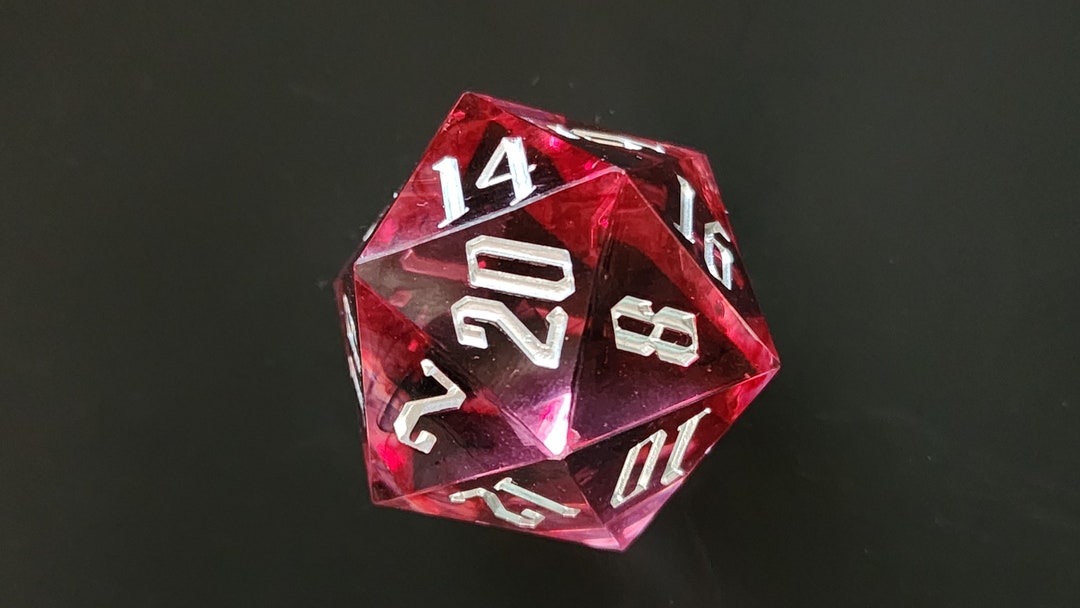 Ruby Shard Handmade Sharp Edge 35mm Jumbo D20 for Pathfinder, Dungeons ...