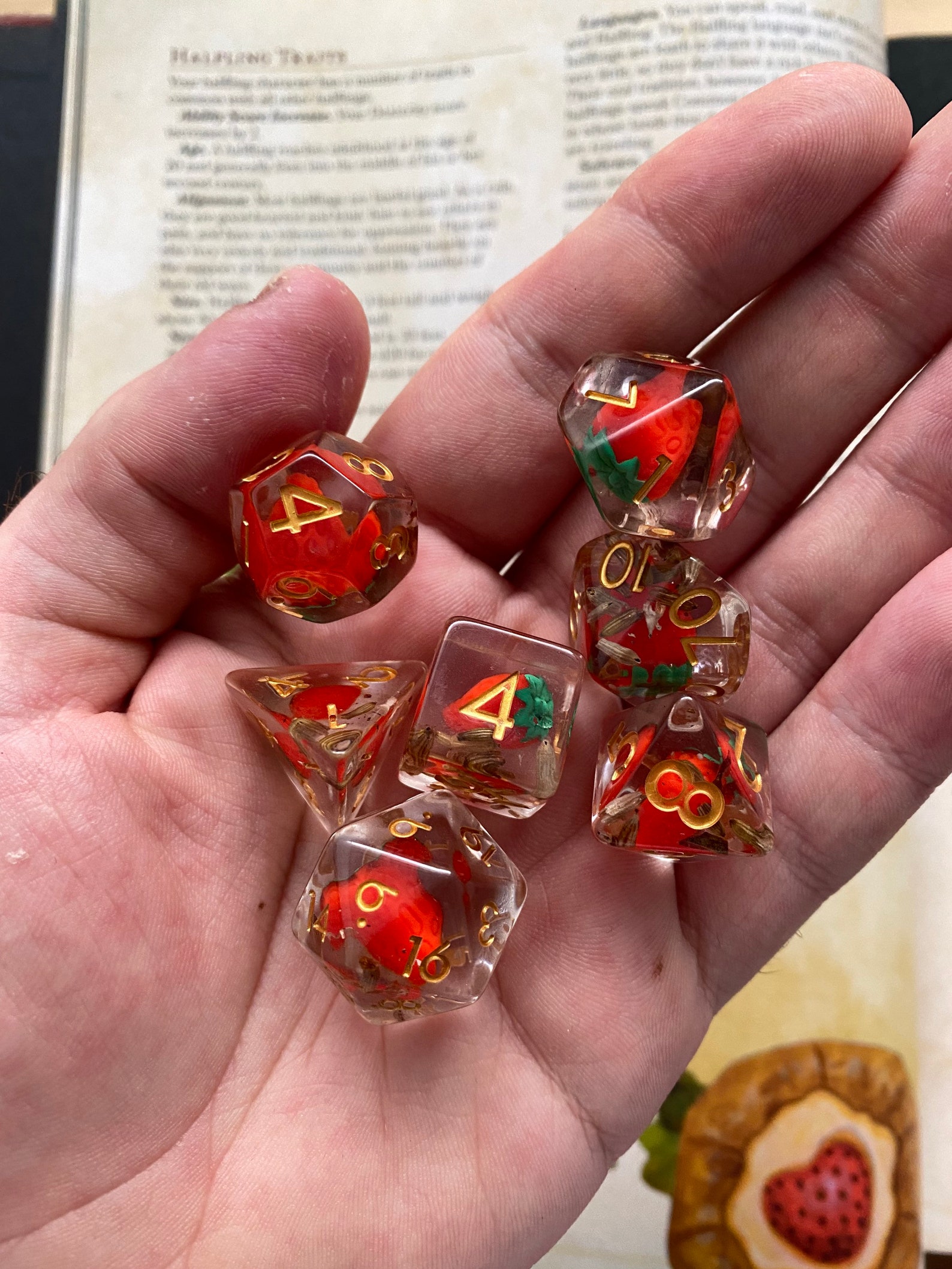 Strawberry Dnd Dice Set 4 Dungeons & Dragons. Polyhedral Food - Etsy