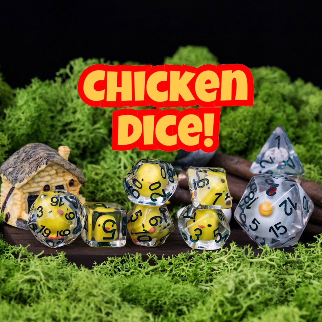 Chicken Dice , Dnd Dice Set, D20 Farm 7 Piece Dice Set With Chick Dice ...