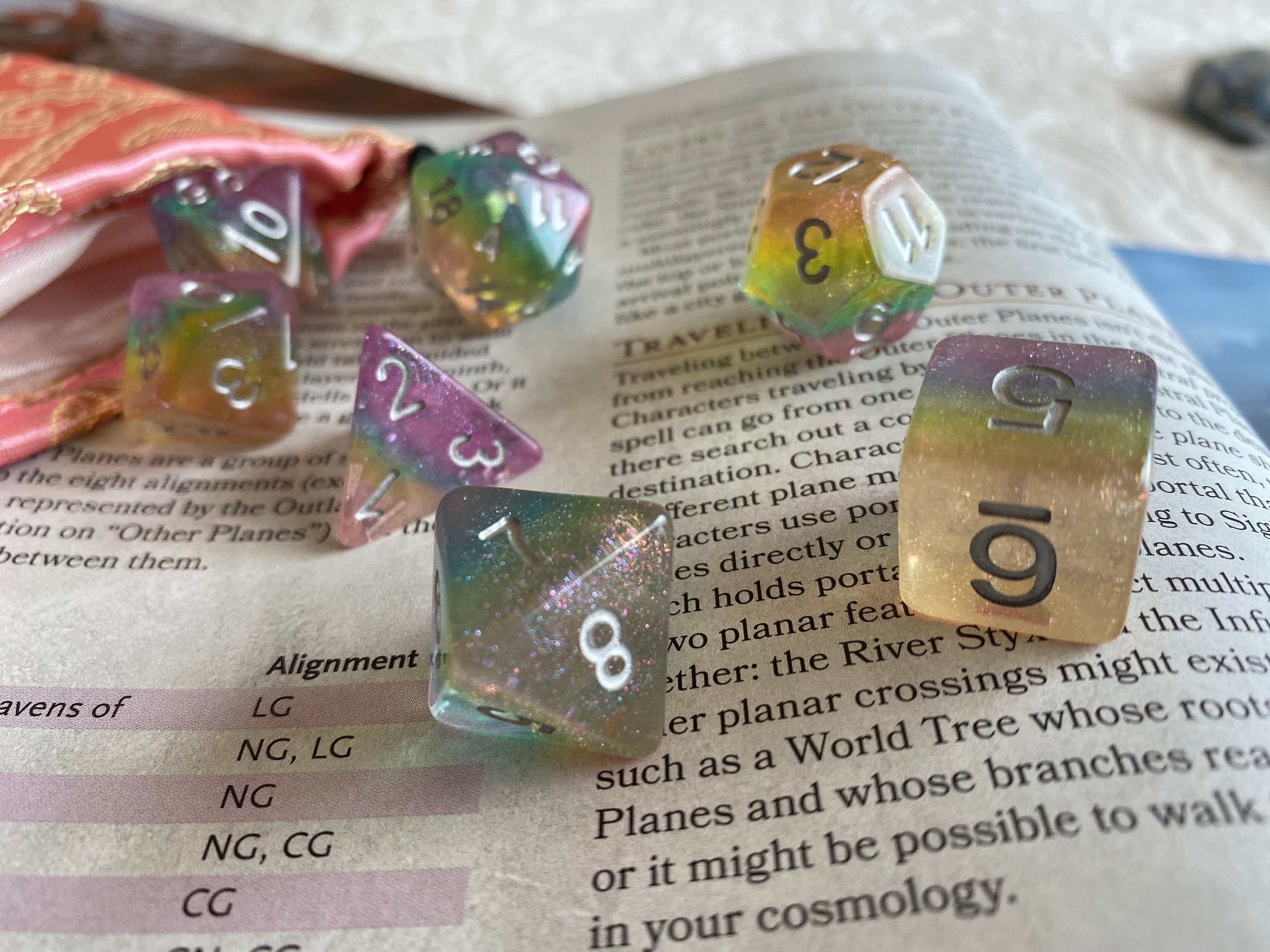RAINBOW Bright Dnd Dice Set for Dungeons and Dragons Rpg | Etsy