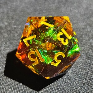 Flaming Sun Dnd Dice Set Handmade Sharp Edge for Tabletop Role Playing ...