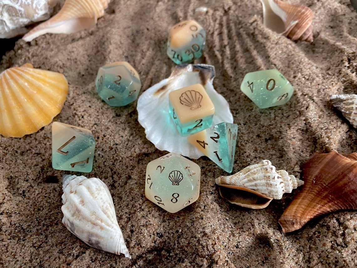 Sea N Sand Dnd Dice Set D20 Polyhedral Dice Set Dungeons - Etsy
