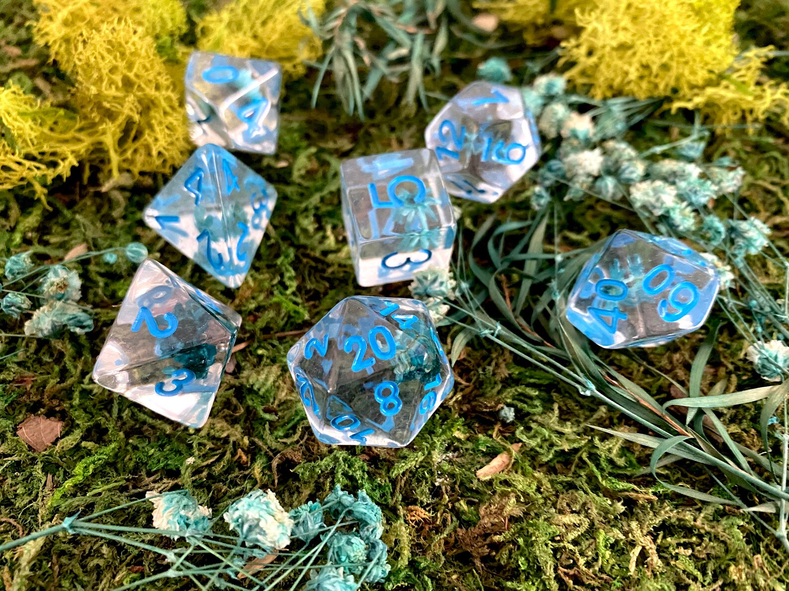 Blueberry Blossom Dnd Dice Set 4 Dungeons and Dragons D20 - Etsy