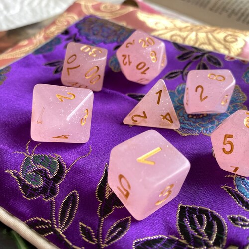 Celestial Pink Dnd Dice Set for Dungeons and Dragons RPG D20 | Etsy