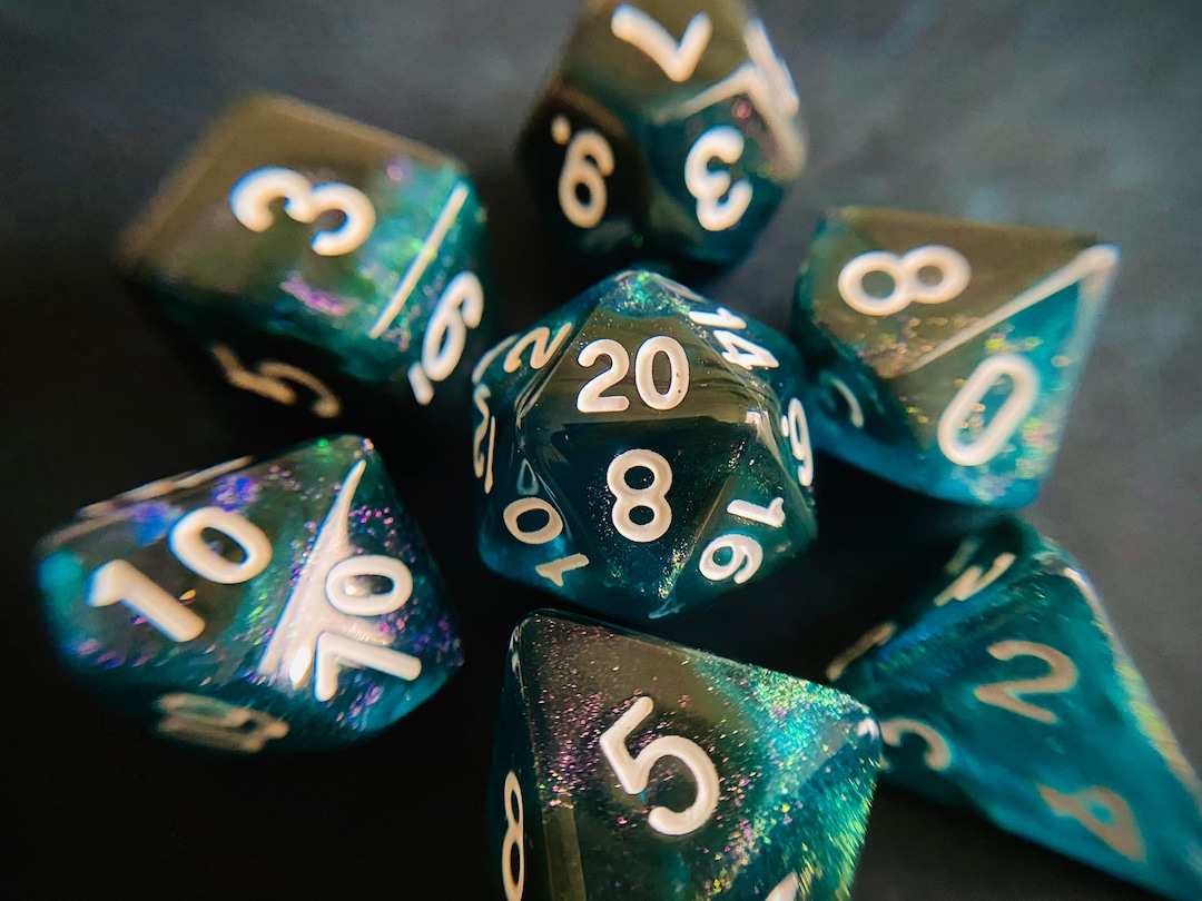 Black Phantom Dnd Dice Set for Dungeons and Dragons TTRPG, D20 ...