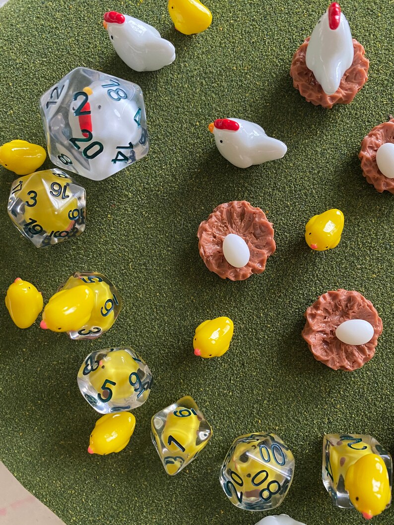 Chicken Dice Dnd Dice Set D20 Farm 7 Piece Dice Set With - Etsy