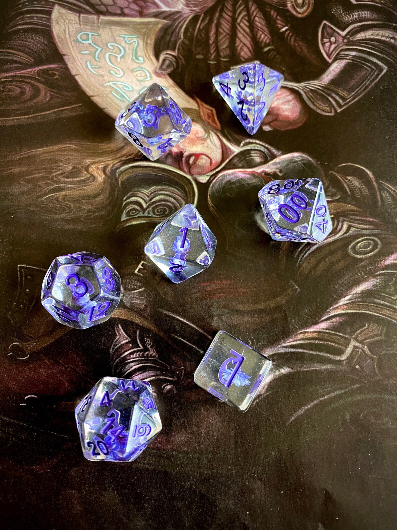 Plum Blossom Dnd Dice Set for Dungeons and Dragons D20 | Etsy