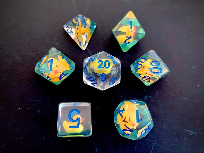 Ducky Dnd Dice Set Critical Role D20 Polyhedral Duck Dice - Etsy