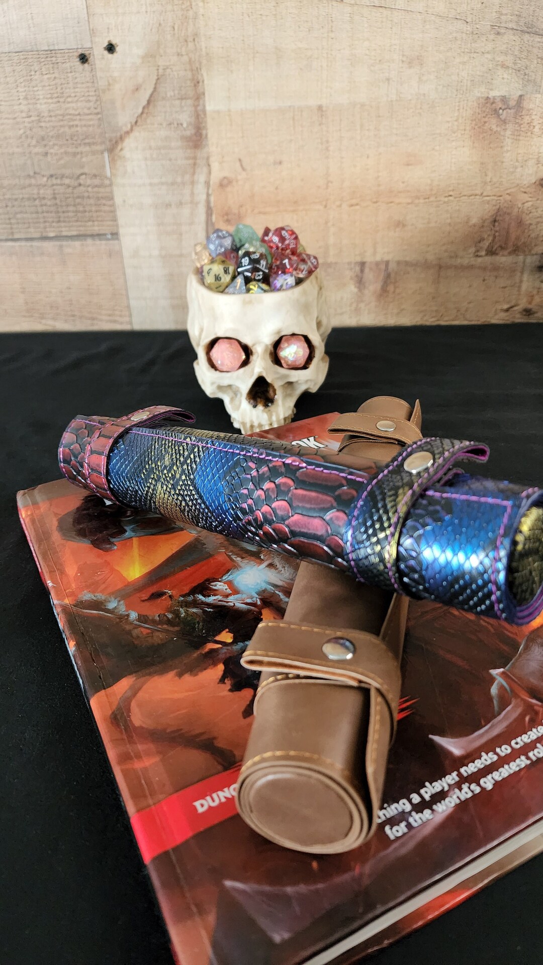 Dragon Scroll Dice Mat for Dungeons & Dragons. Dice Holder and Dice ...