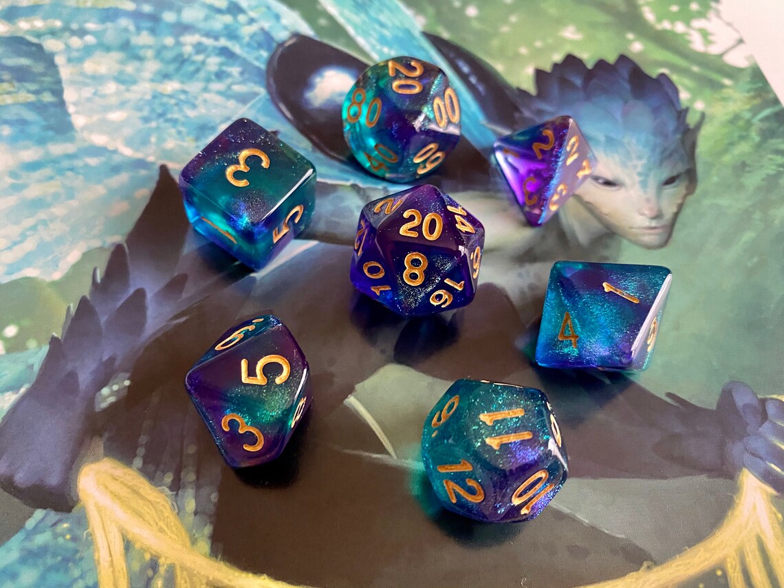Water SPRITE Dnd Dice Set for Dungeons and Dragons TTRPG d20 | Etsy