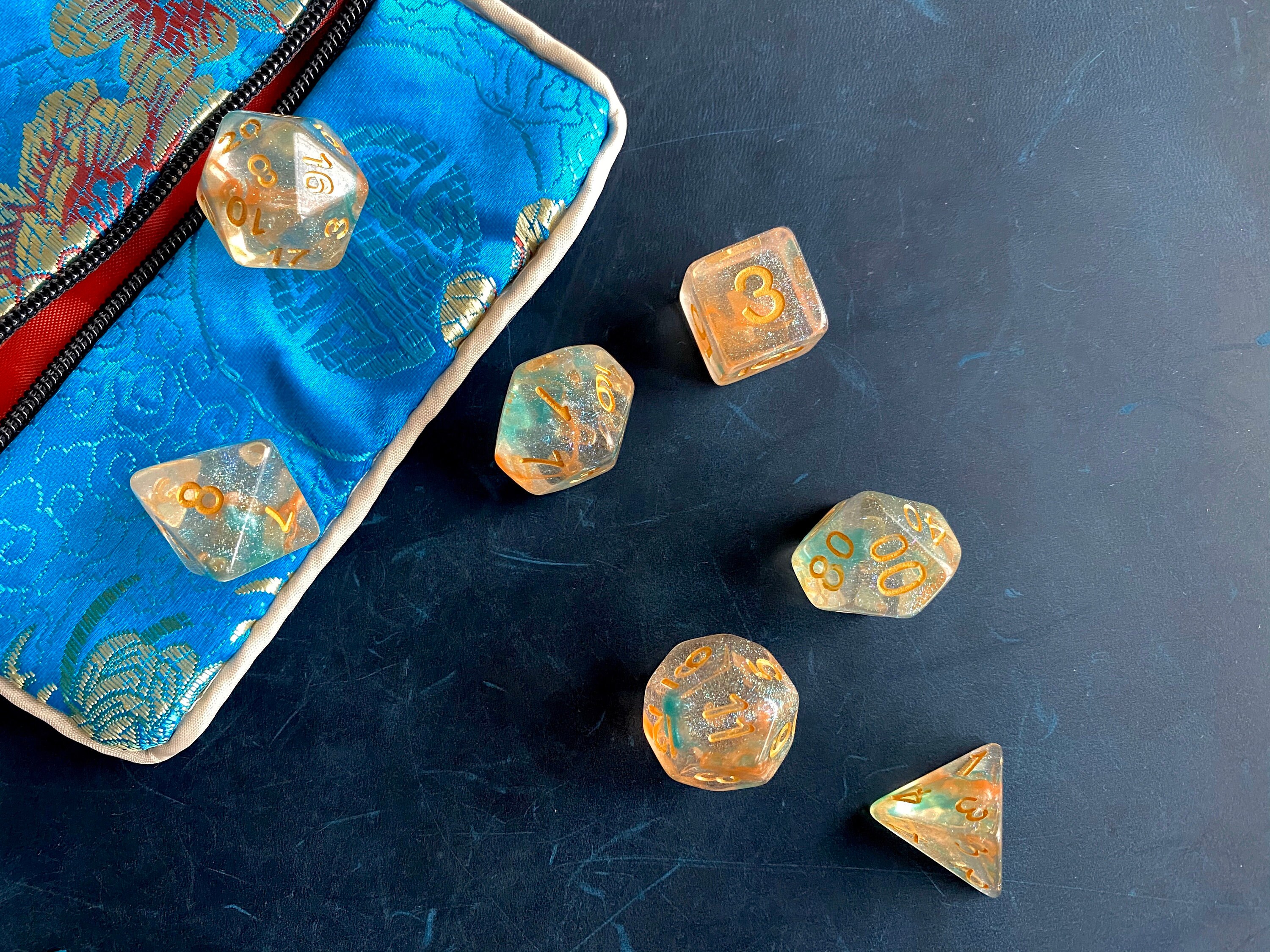 LUCKY Goldfish Dnd Dice Set 4 Dungeons and Dragons Polyhedral - Etsy
