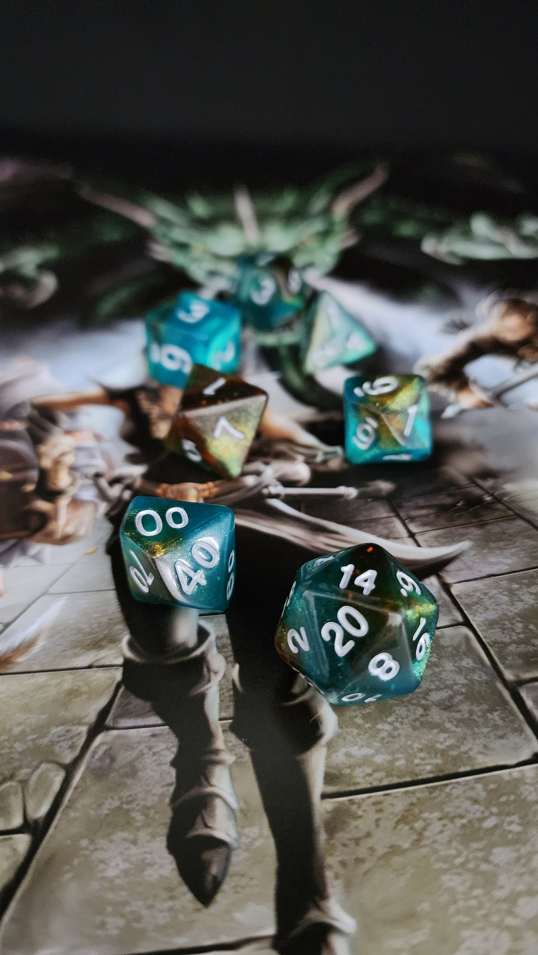 Frozen Mist Dnd Dice Set for Dungeons and Dragons TTRPG, Polyhedral ...