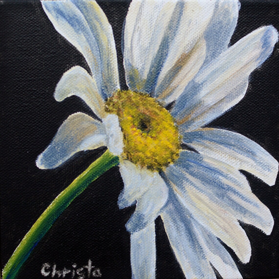 6"x6" Oil Painting "daisy" - Etsy