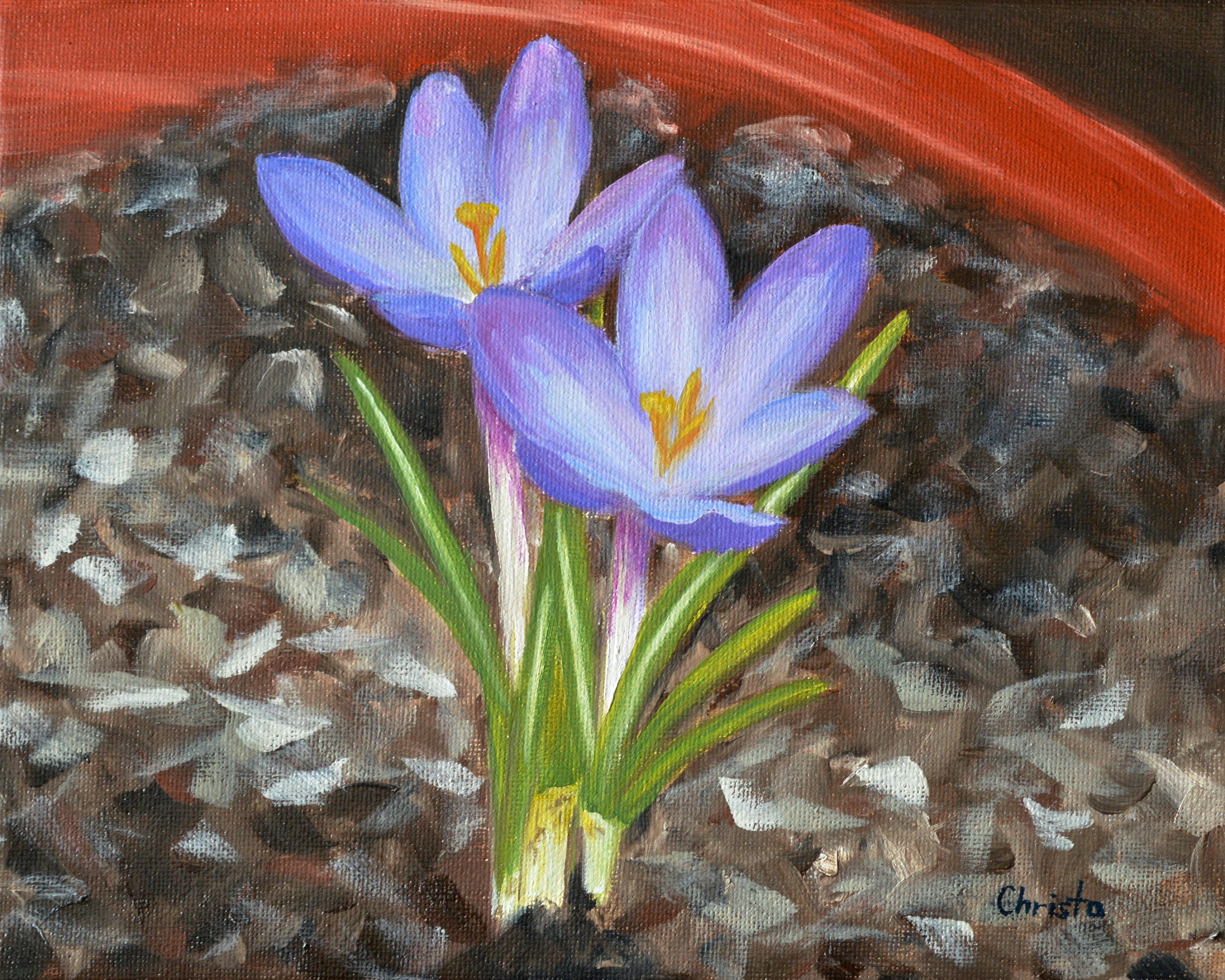 8"x10" Oil Painting "crocus #1" - Etsy