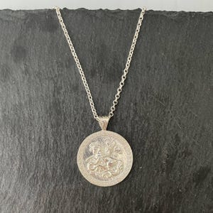 St.george Silver Coin Necklace - Etsy