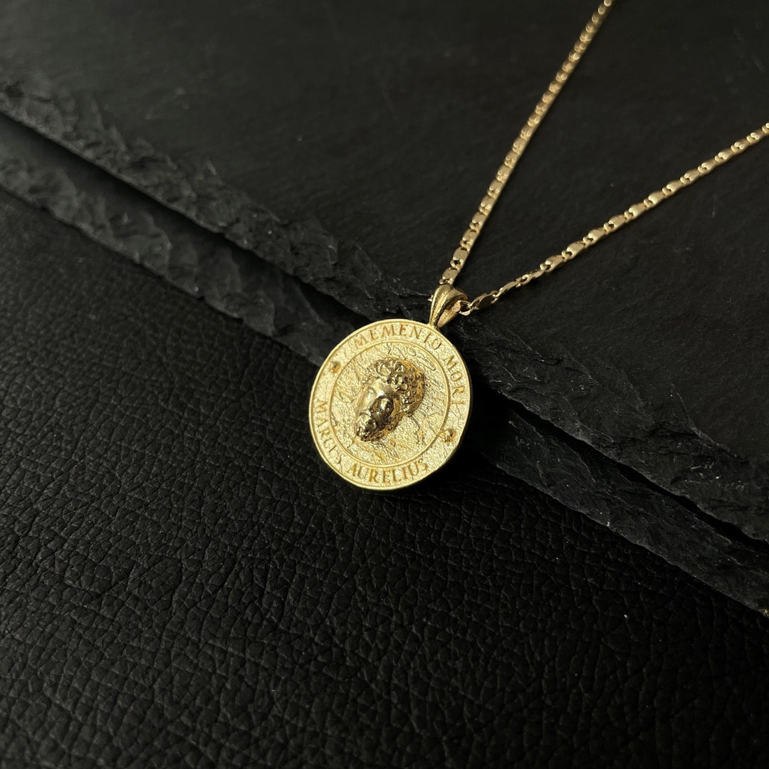 The Wisdom of Marcus Aurelius: Memento Mori Ancient Coin Necklace - Etsy
