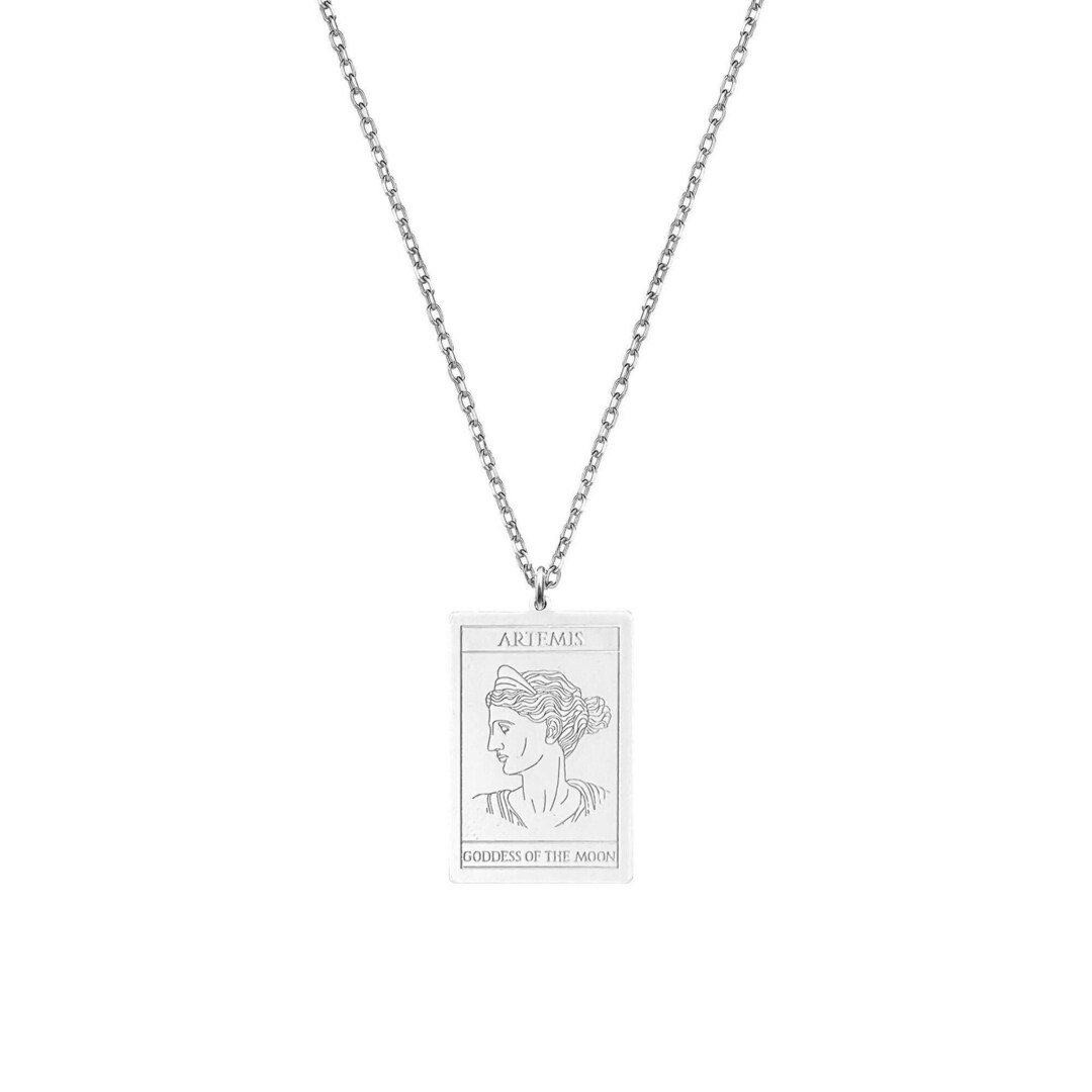 Silver Artemis Goddess of the Moon Necklace - Etsy