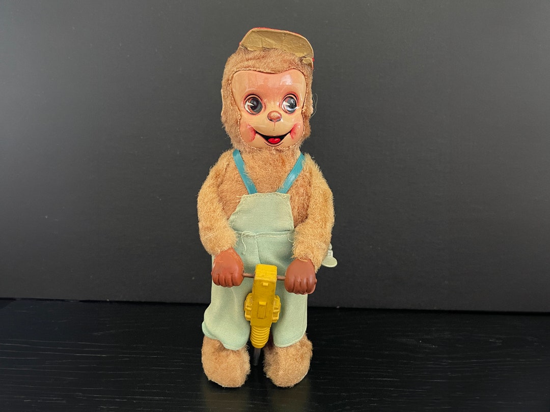 Vintage Japan Mechanical Wind up Toy Monkey With Jack Air Hammer - Etsy UK