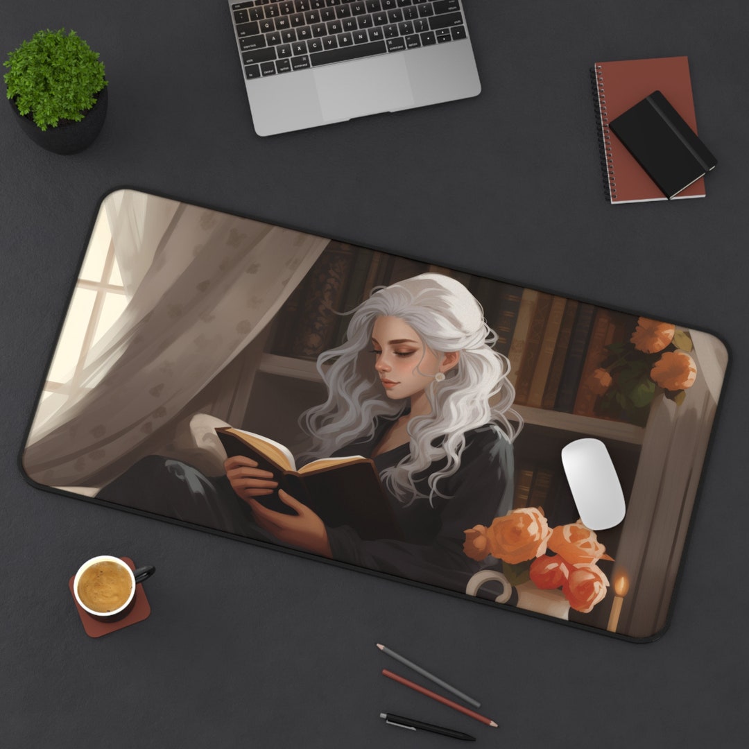 Cozy Day of Reading in the Den Aesthetic, Durable Anti-slip Desk Mat ...