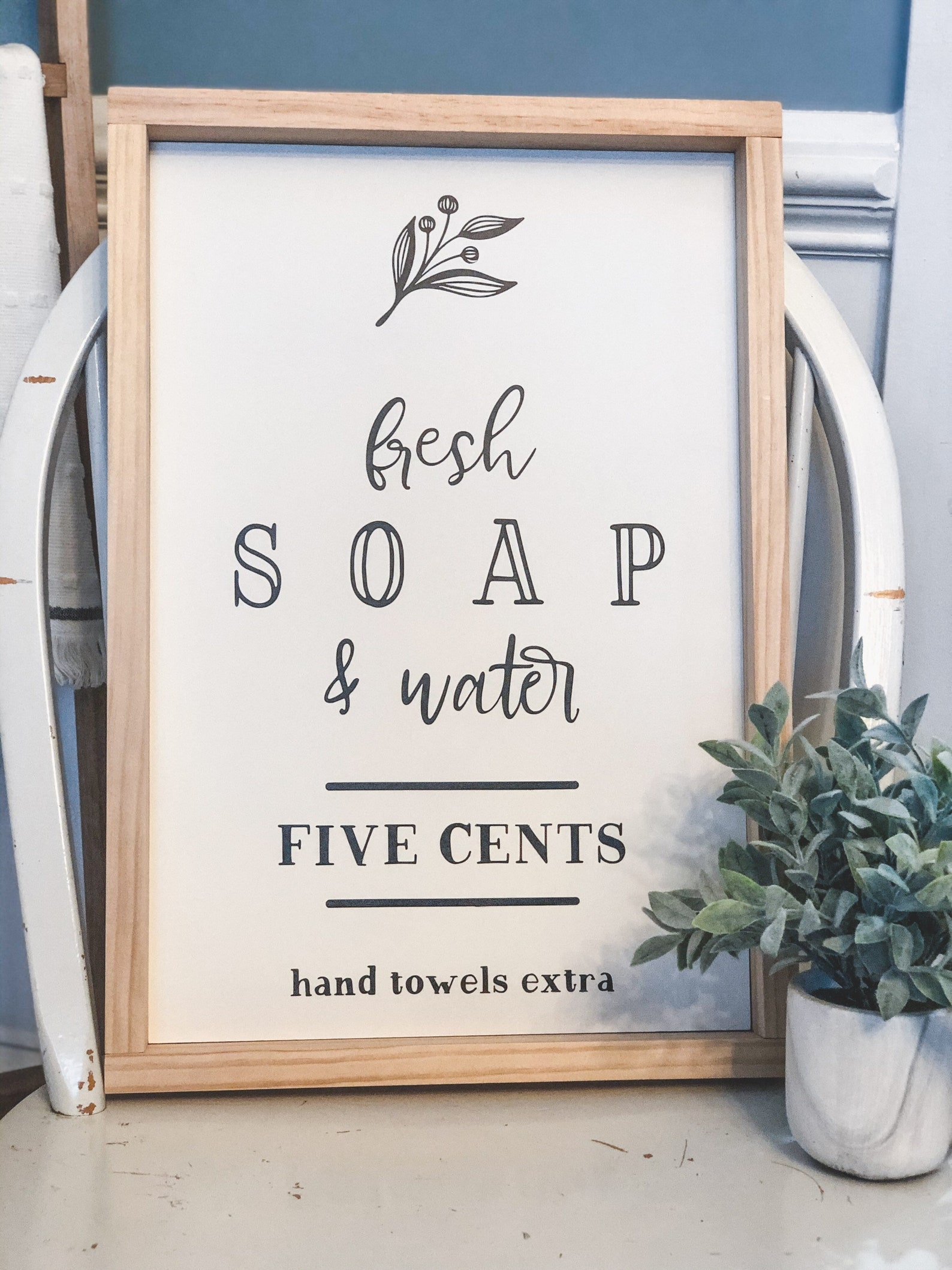 Fresh Soap and Water Sign| Bathroom Decor| Bath Sign| Modern Farmhouse ...