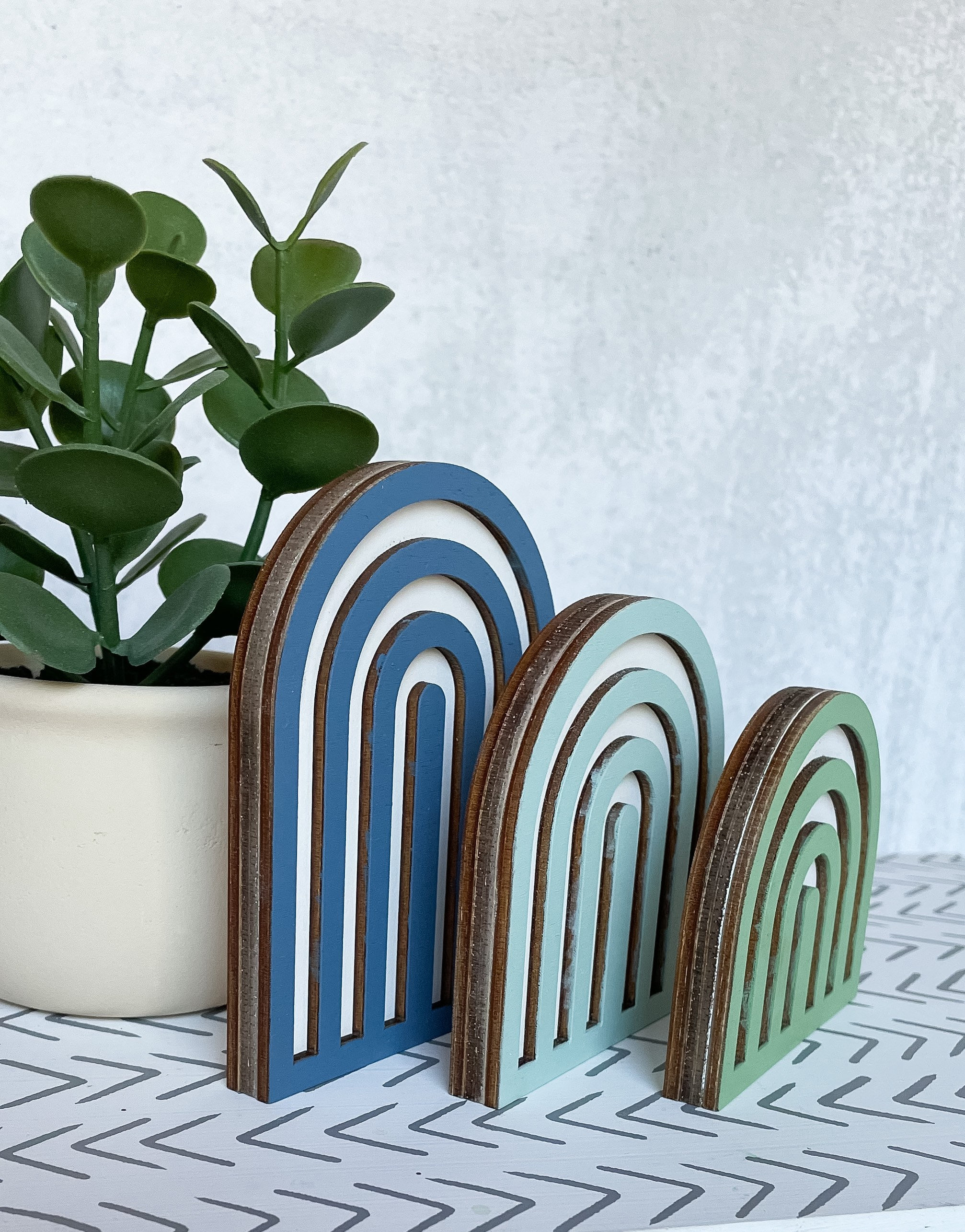 Wood Rainbow Boho Home Decor Set, Preschool Classroom Decor, Wooden ...