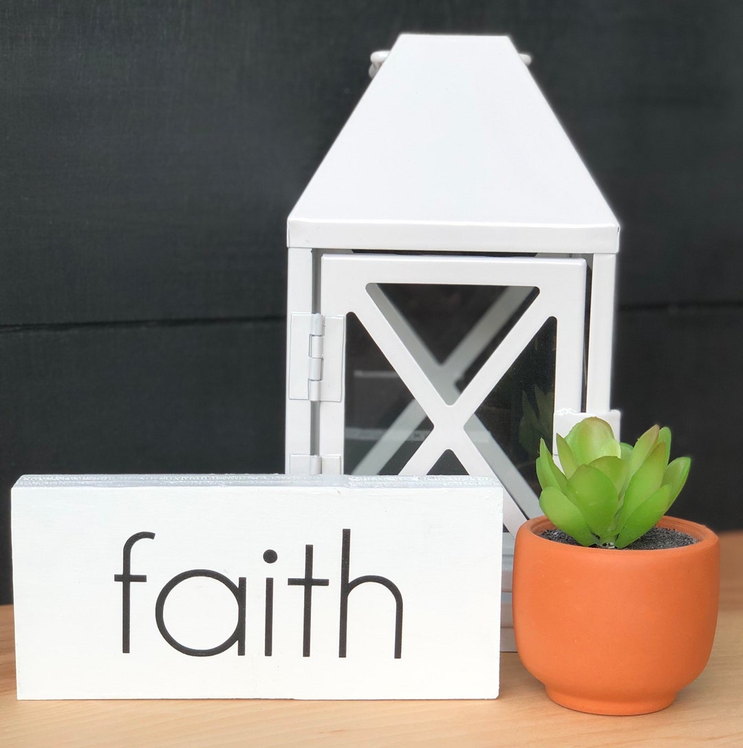 One Word Block| Inspirational Home Decor| Faith Wood Block| Tiered Tray ...