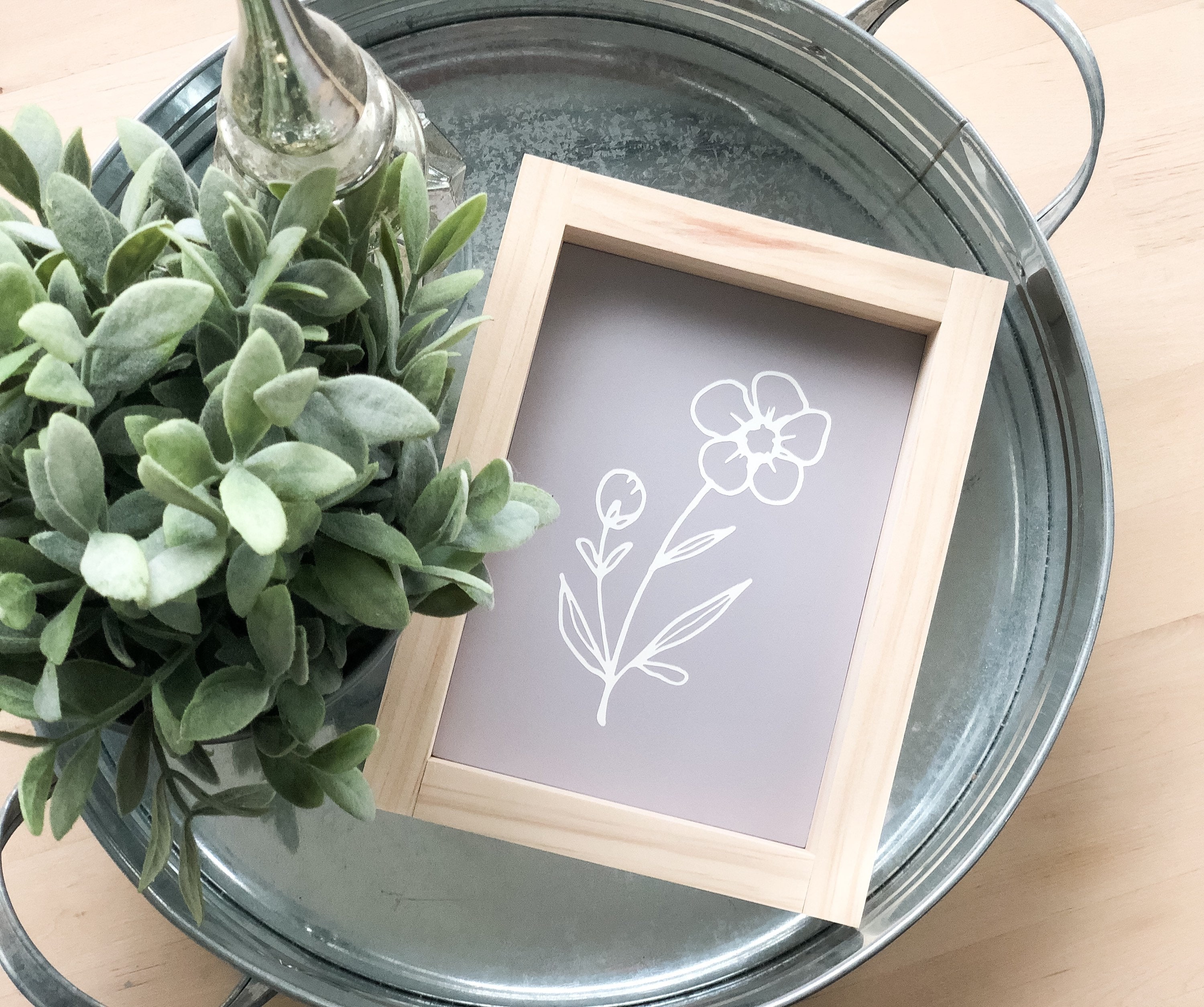 Botanical Wood Sign Set Floral Art Modern Farmhouse Framed - Etsy