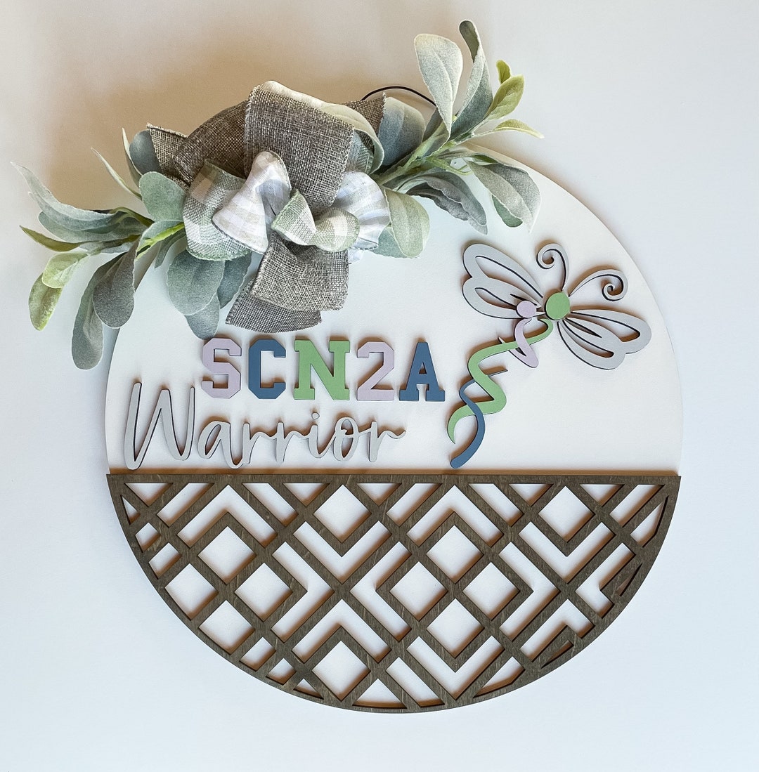 SCN2A Awareness Wood Door Hanger, Round Awareness Door Decor, SCN2A ...