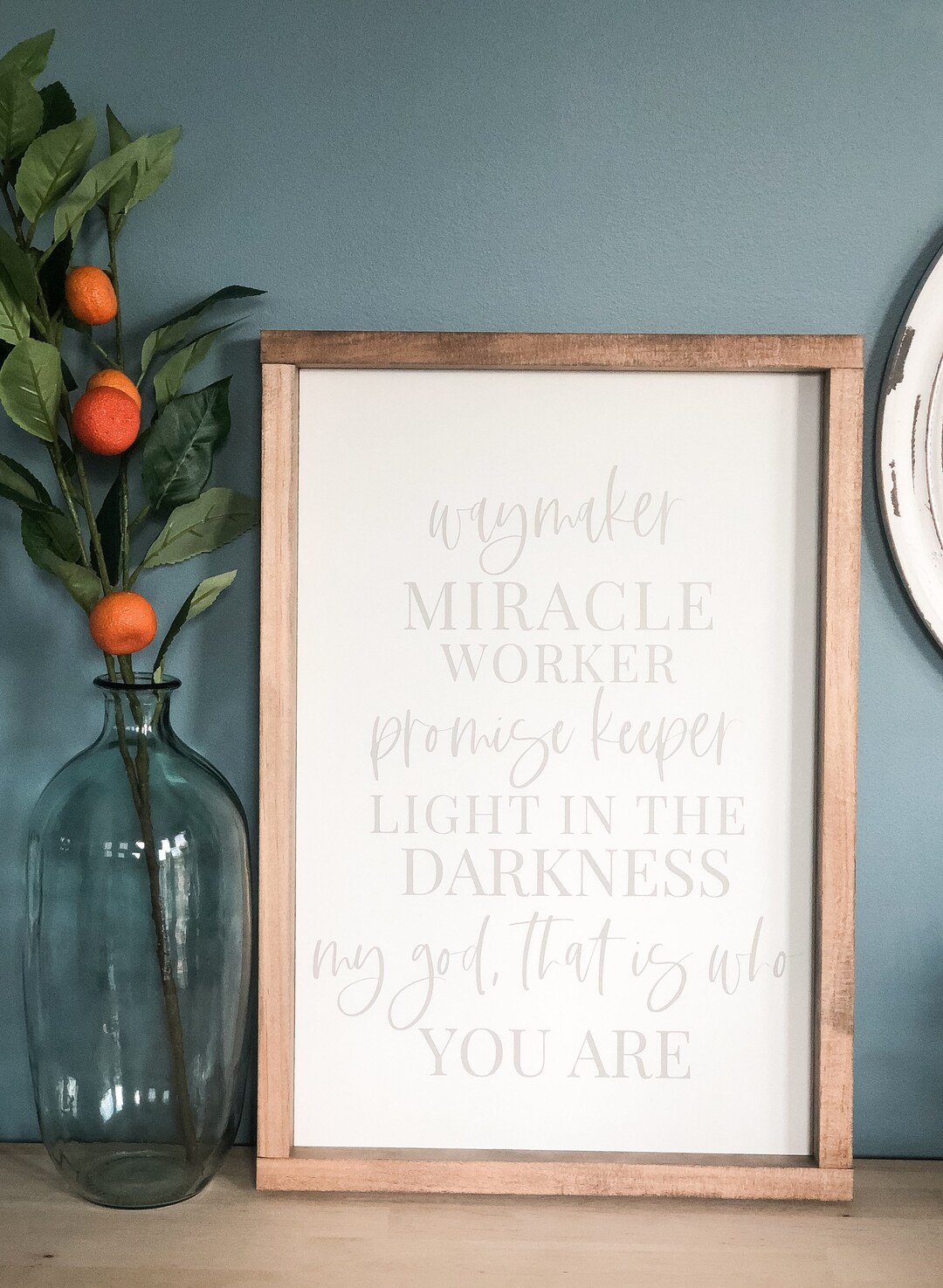 Waymaker Sign Inspirational Framed Sign My God Christian Wall Decor ...